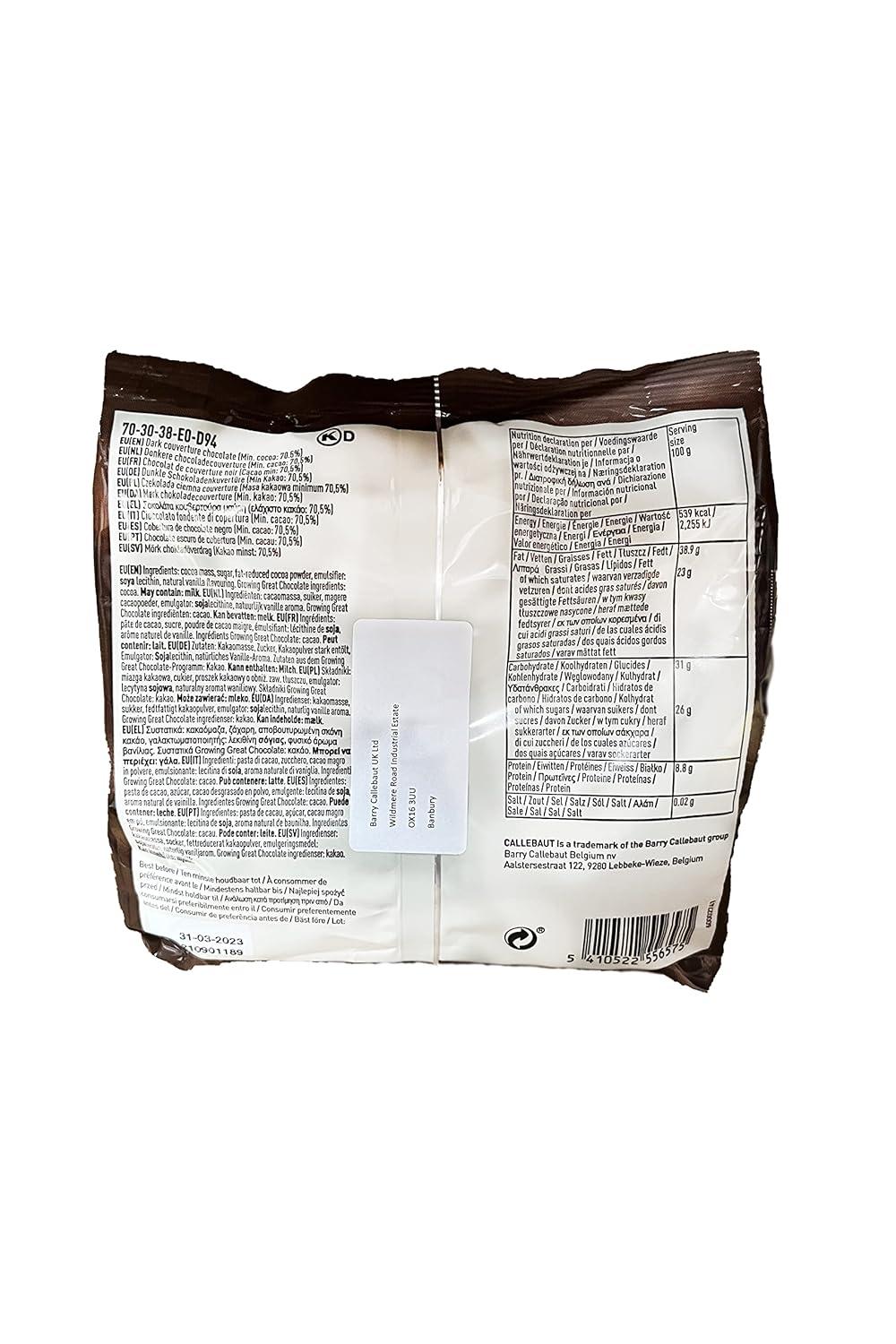 Buy Callebaut Finest Belgian Dark Chocolate Callets - 39% Fat 400g ...