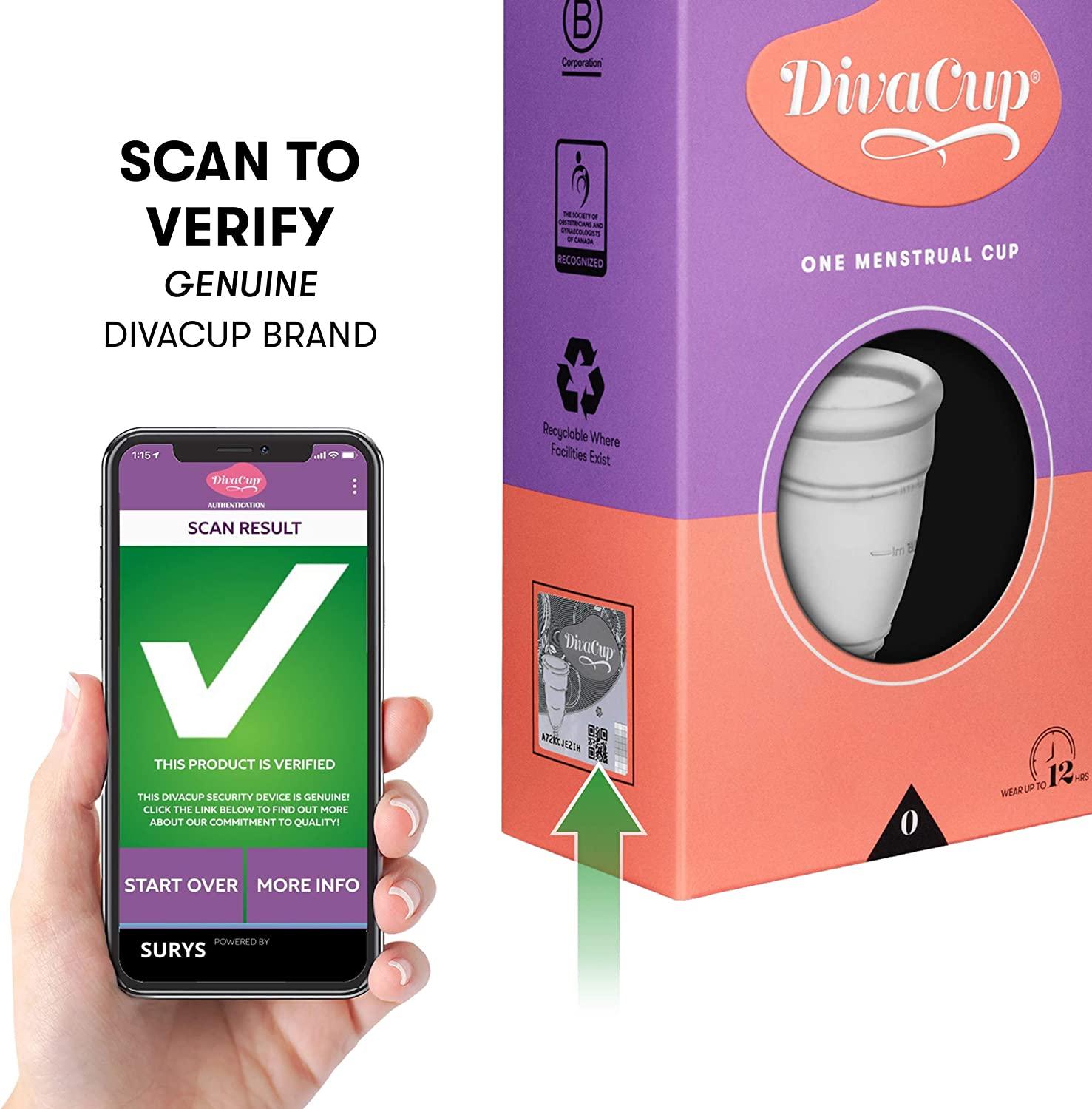 DivaCup Model 0 - BPA-Free Reusable Menstrual Cup | Leak-Free, Eco-Friendly Protection for 12 ...