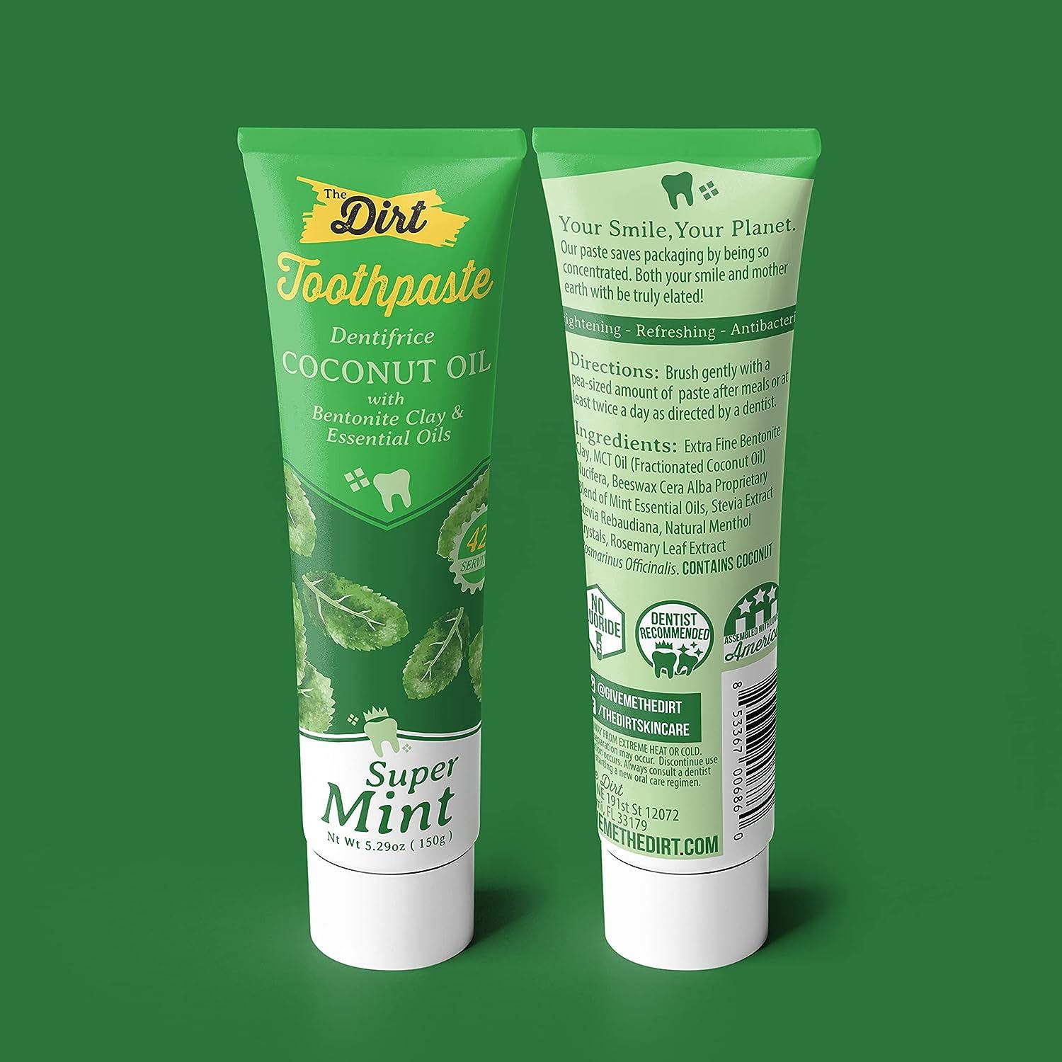 Dirt Coconut Oil Toothpaste - Fluoride & Gluten Free, Botanically ...