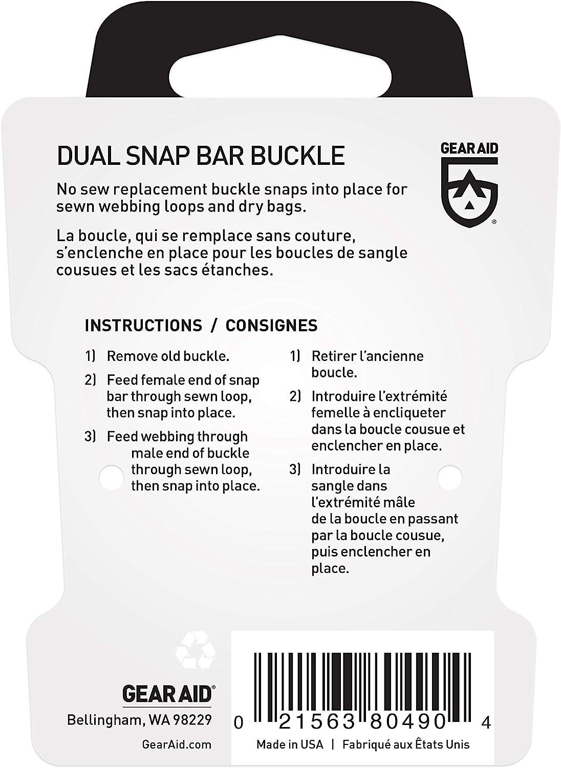 GEAR AID Dual Snap Bar Buckle 1 - Black | Durable and Secure Fastening ...