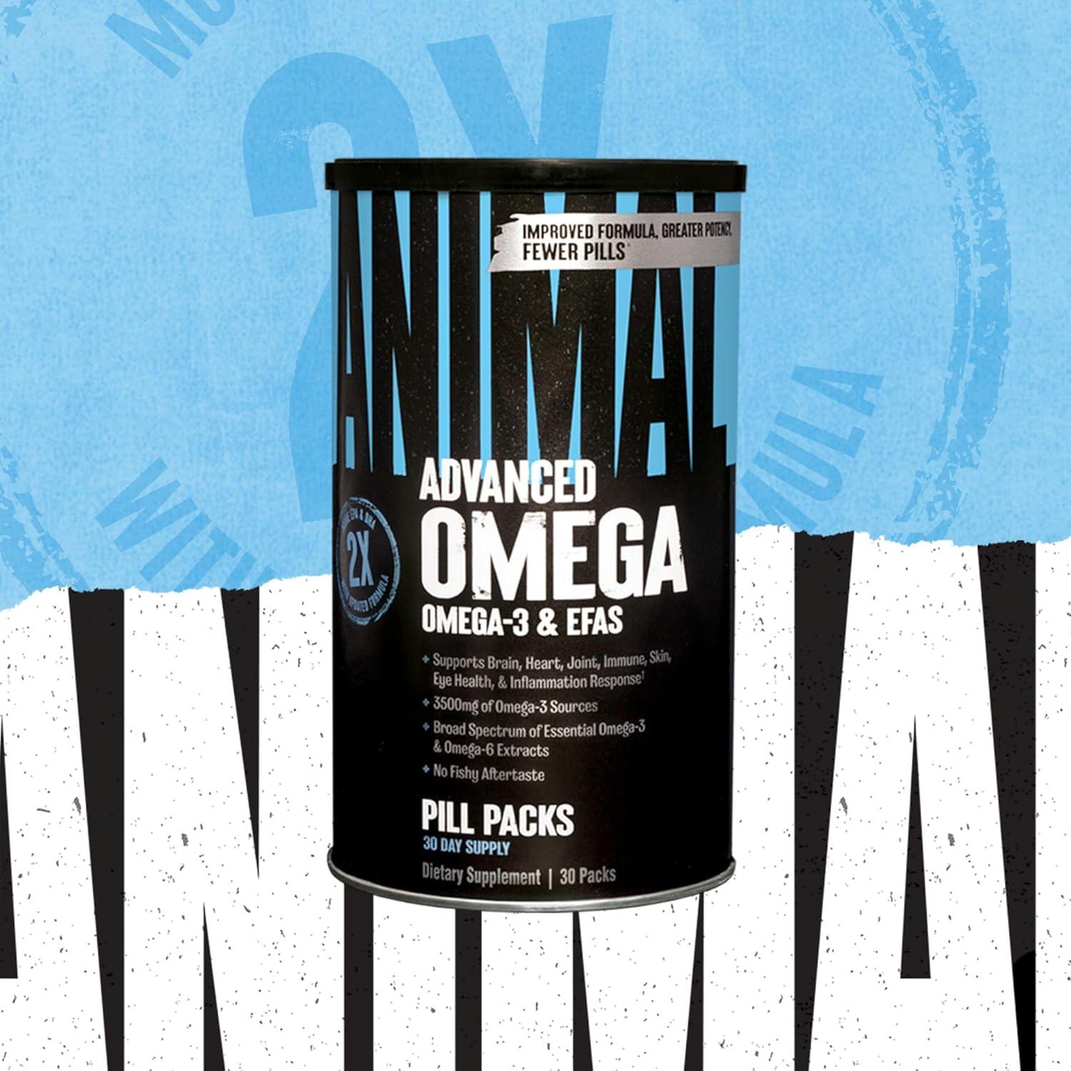 Animal Omega Omega 3 & 6 Supplement 30 Day Pack Flex Powder Complete ...