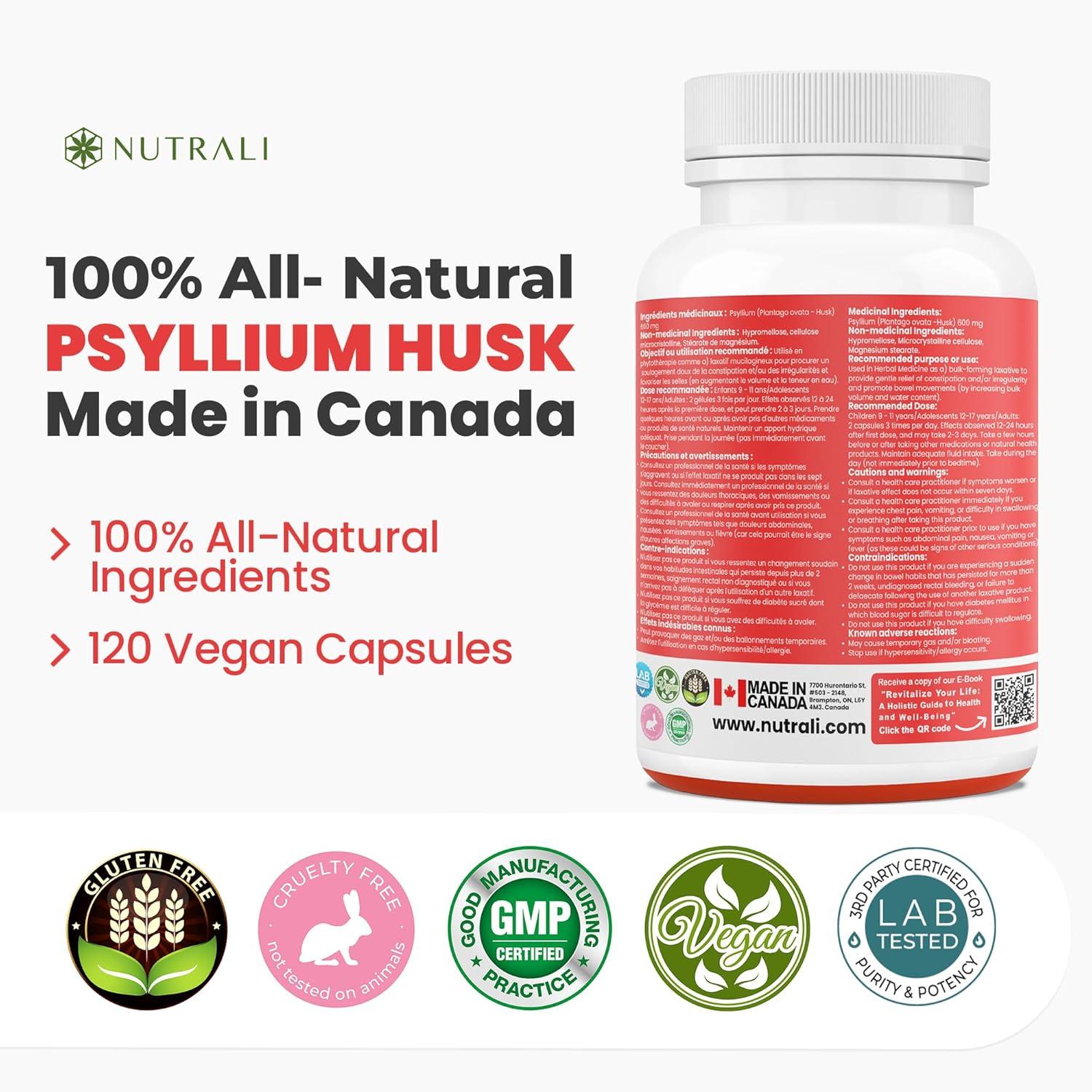 New ULTRA STRENGTH Psyllium Husk Fiber Capsules - 600mg Pure Psyllium ...
