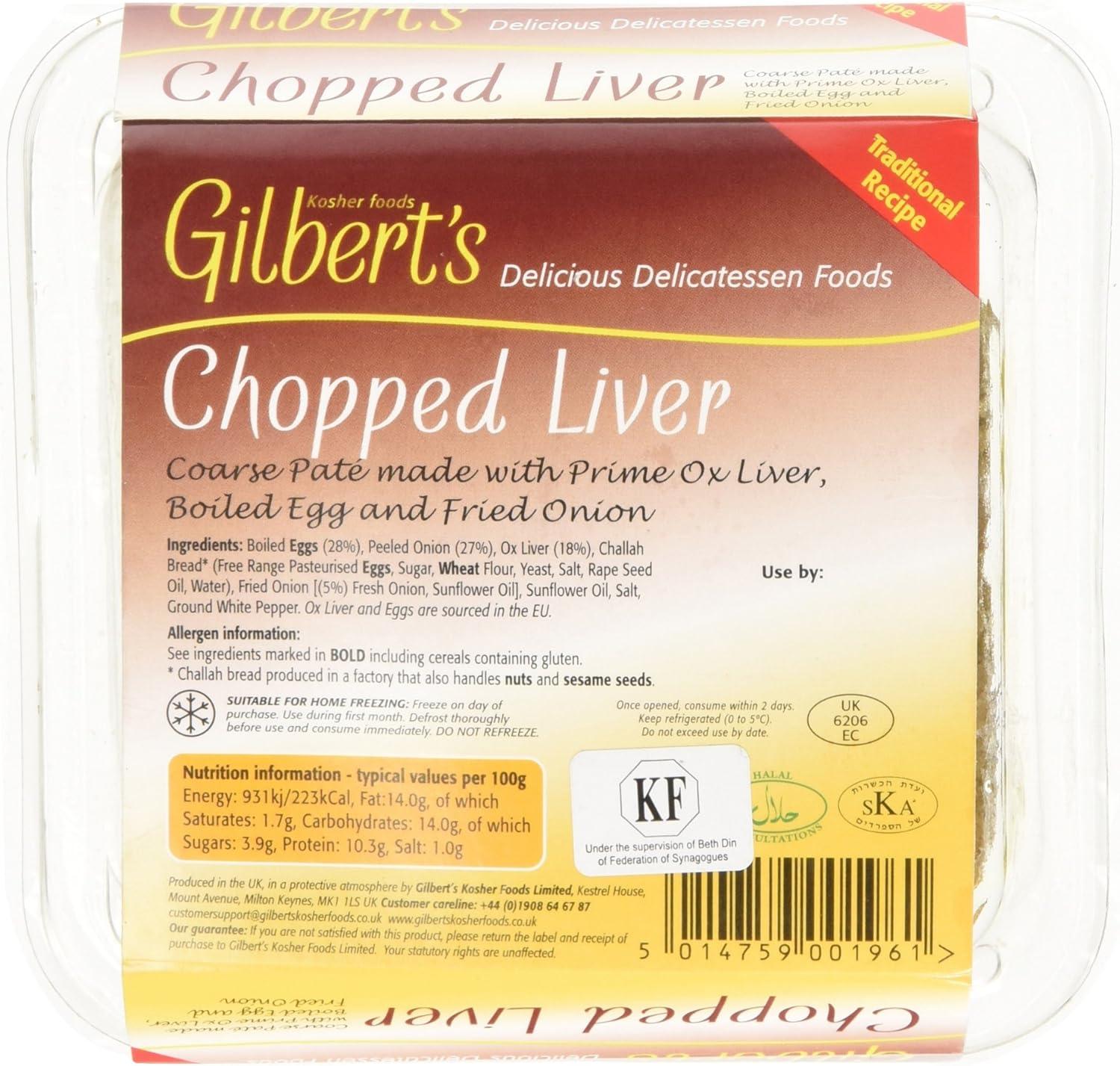 Buy Gilbert's Kosher Chopped Liver 250g - Delicious Kosher Delicacy ...