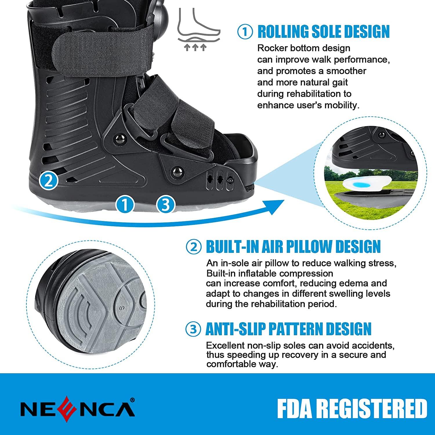 NEENCA Medical Inflatable Walking Boot Air Cam Walker Fracture Boot ...