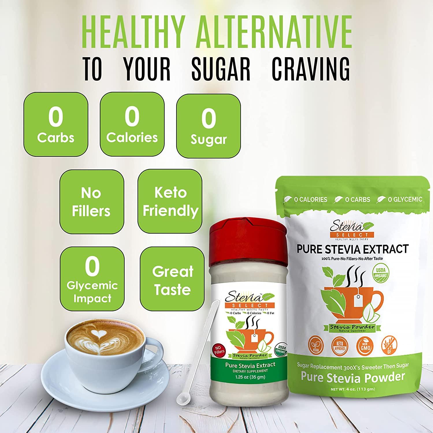 Stevia Select Organic Stevia Powder - USDA Certified | Non GMO Pure ...