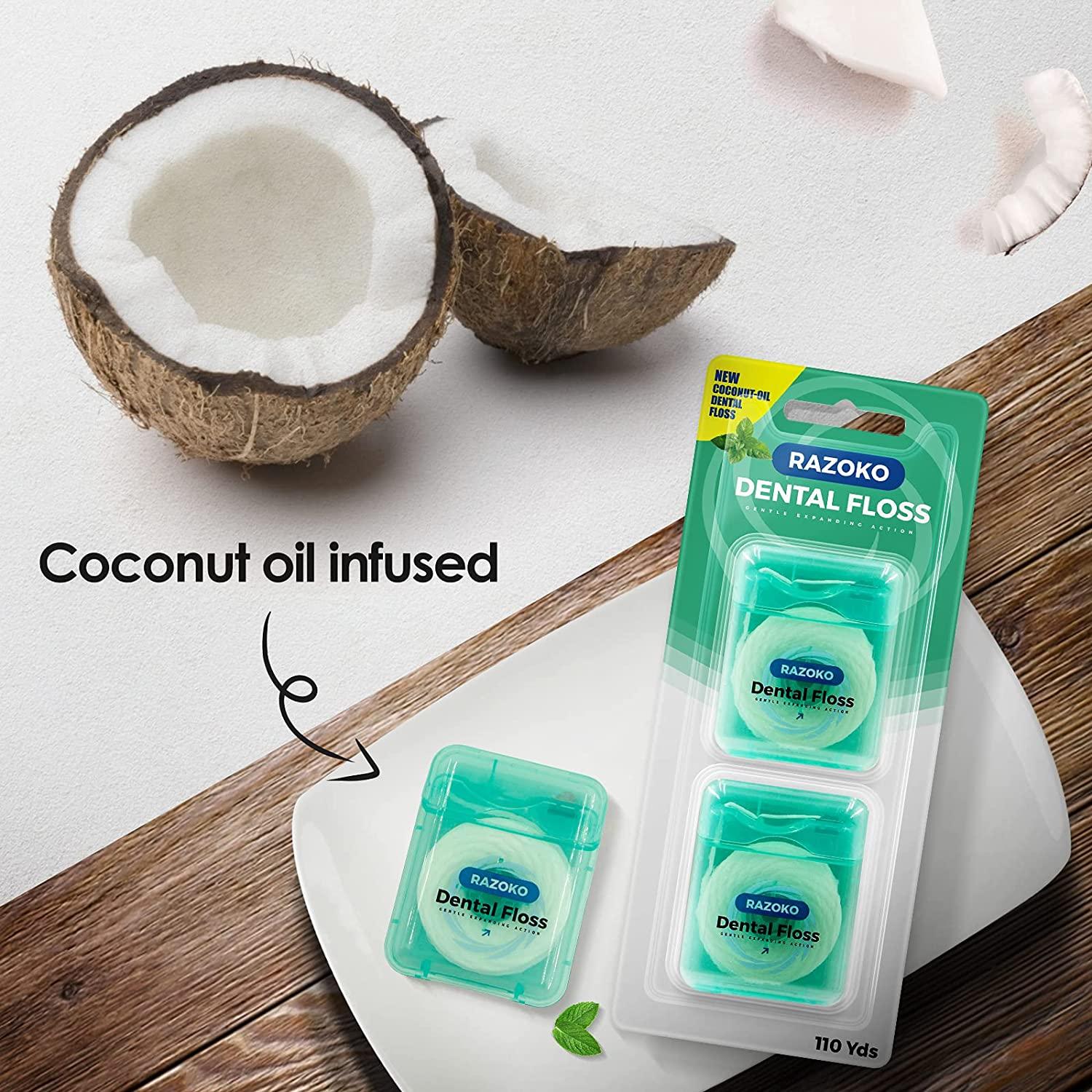 Coconut Oil Dental Floss Expanding Dental Floss Suitable for Wide ...