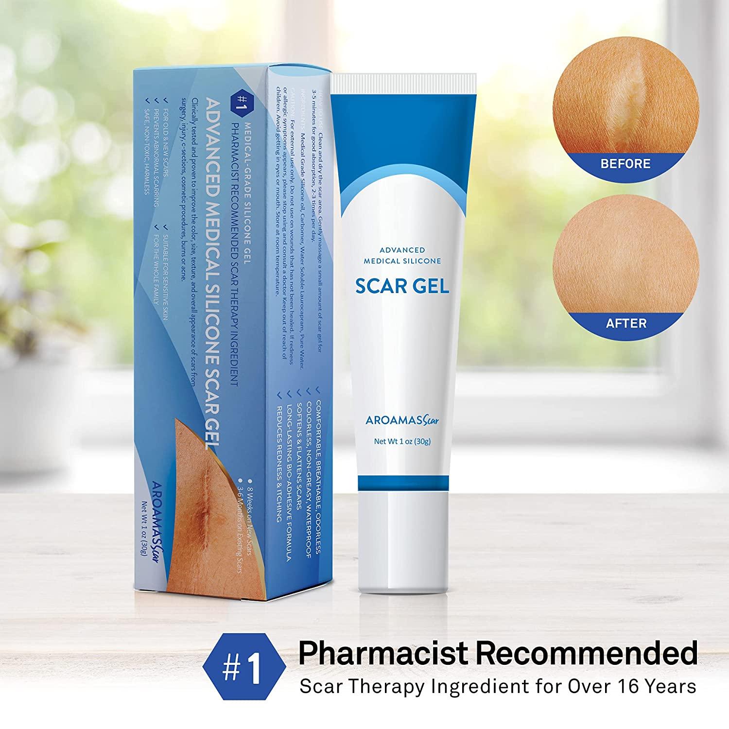 Aroamas Scar Gel - Professional Grade Advanced Scar Removal Treatment 1 ...