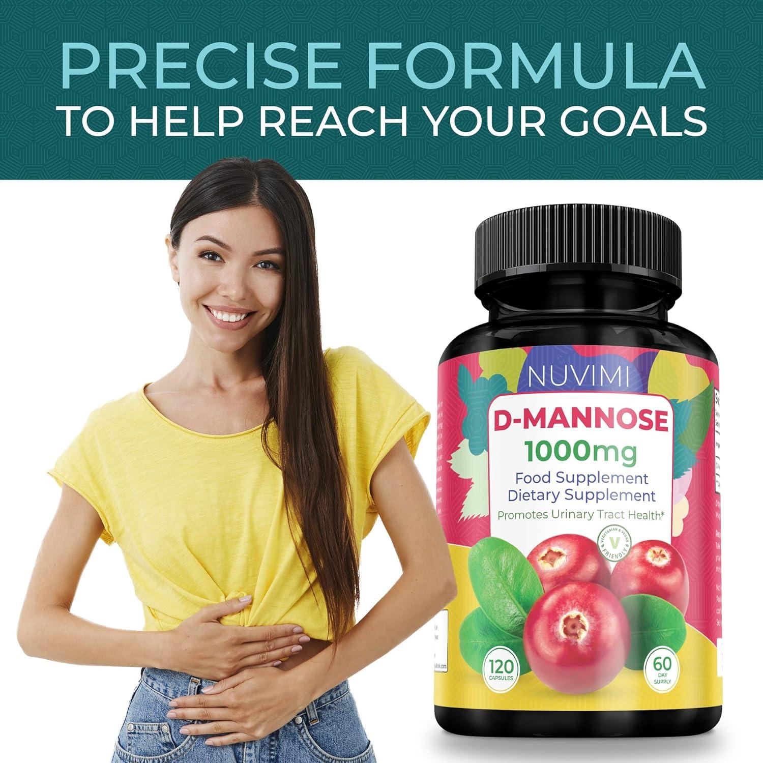 Mannose 1000mg Capsules - UTI Defence & Urinary Tract Health Support by ...