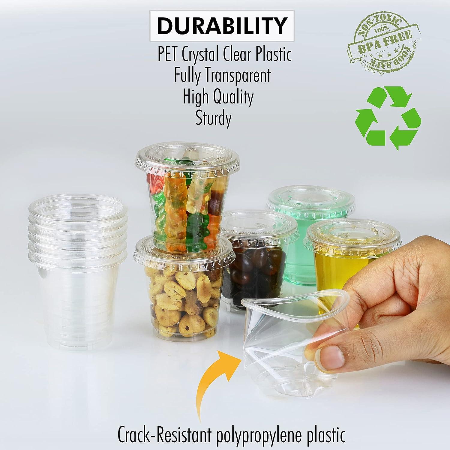 100 pack Premium 2 oz. Jello Shot Cups with Leak-Resistant Lids ...