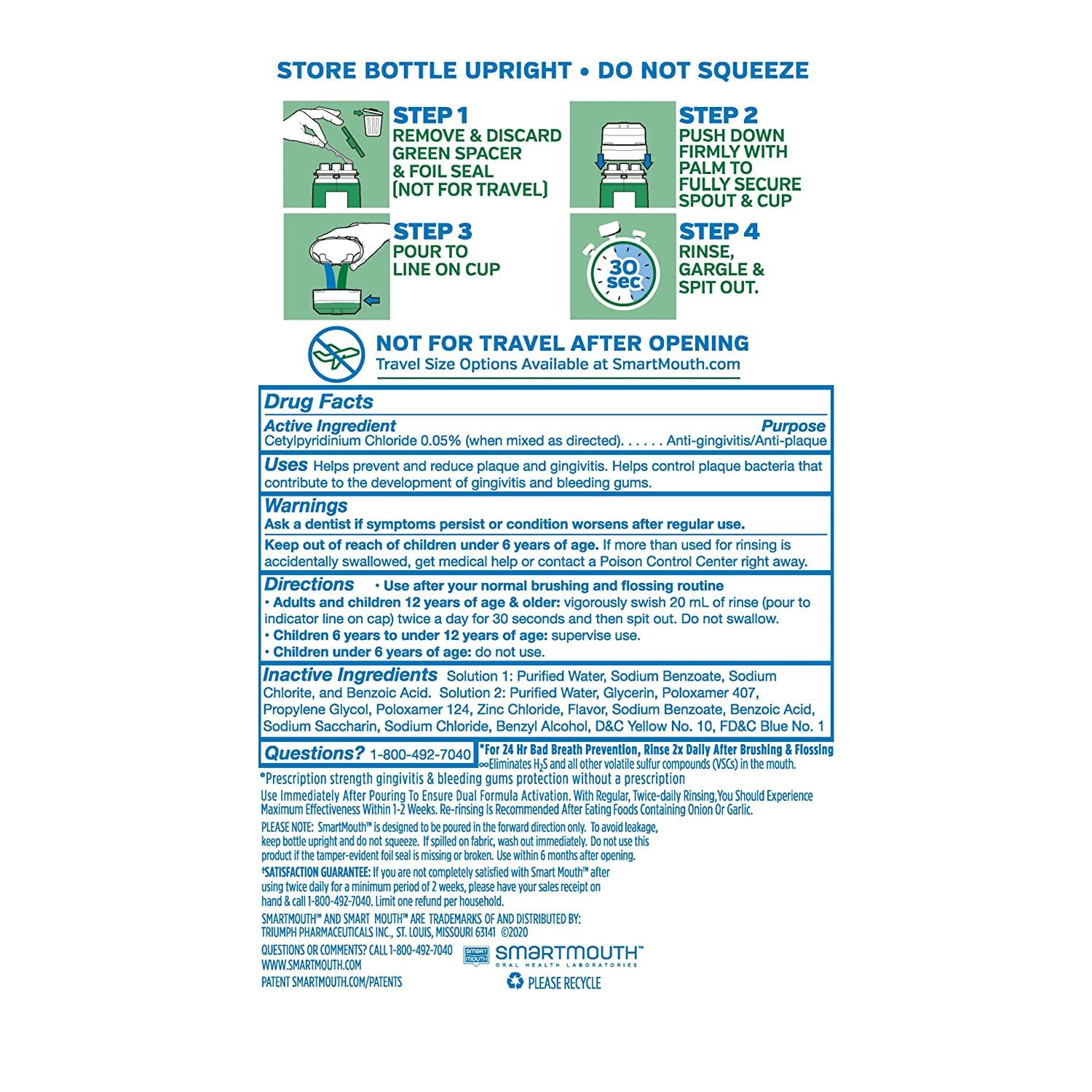SmartMouth Original Activated & Clinical DDS Mouthwash - 16 fl oz - Bad ...