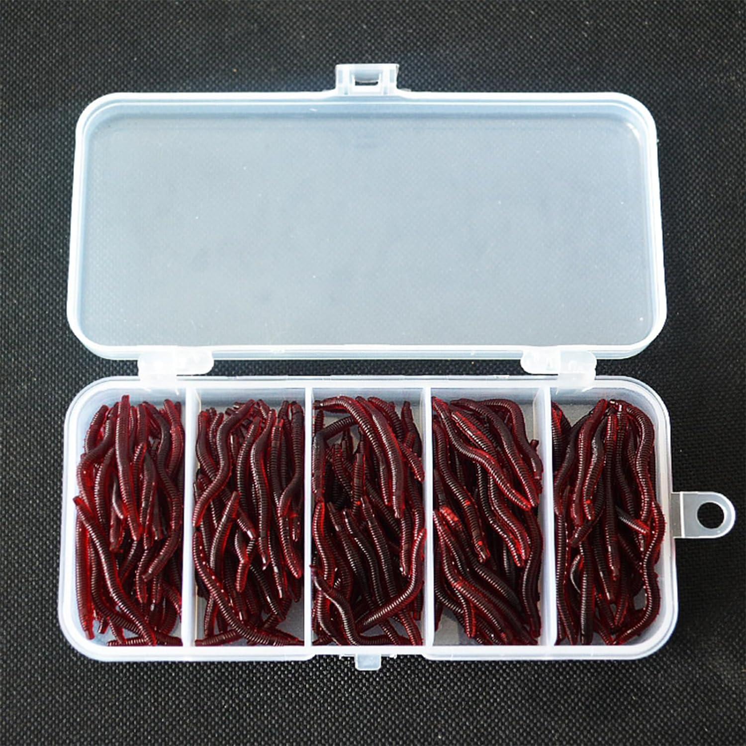 350 PCS Artificial Bait Worms for Fishing - Soft Plastic Trout Bait Box ...