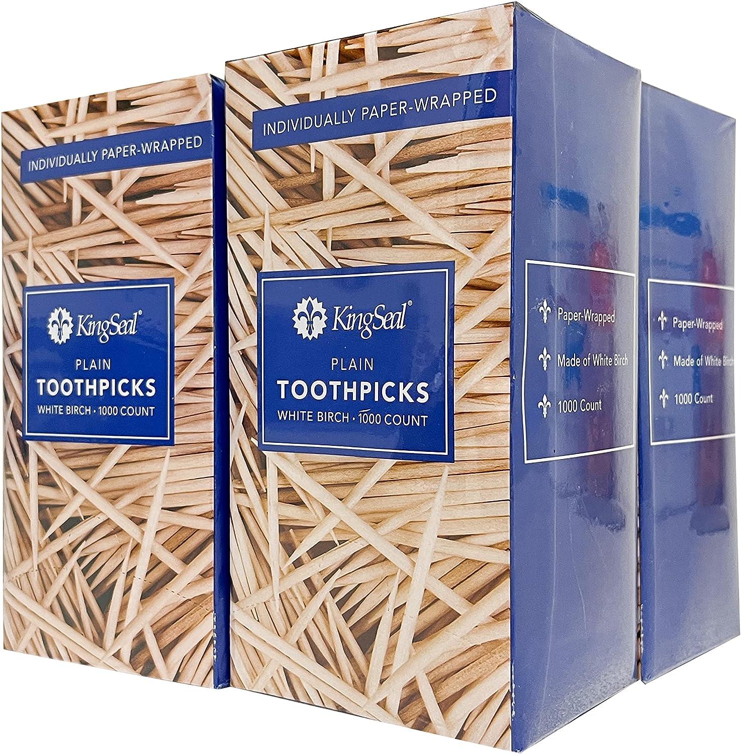 KingSeal Eco-Friendly Birch Toothpicks - 4000 Count (2.5 Inches ...
