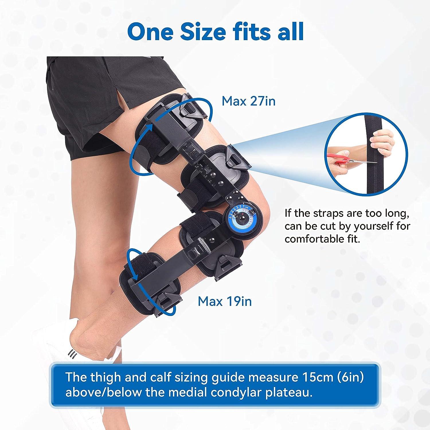Orthomen Hinged ROM Knee Brace - Post Op Recovery Stabilization for ACL ...