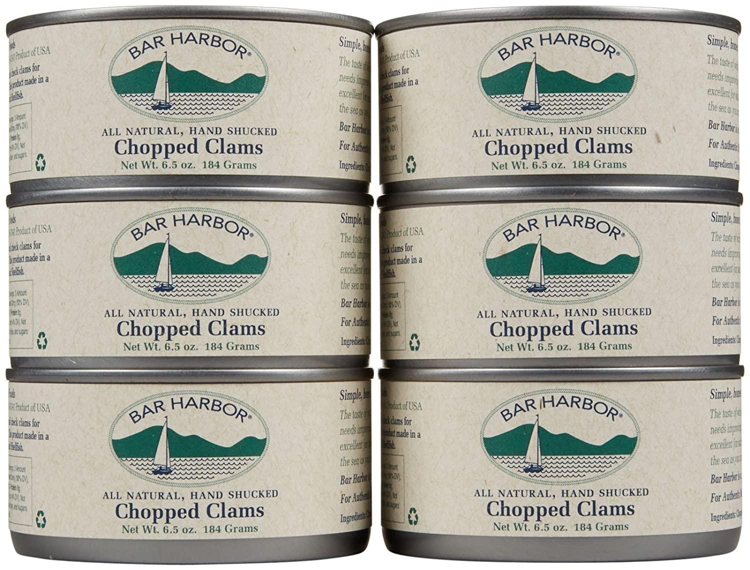 Bar Harbor All Natural Chopped Clams 6.5 oz Cans 6 pk - Premium Seafood ...