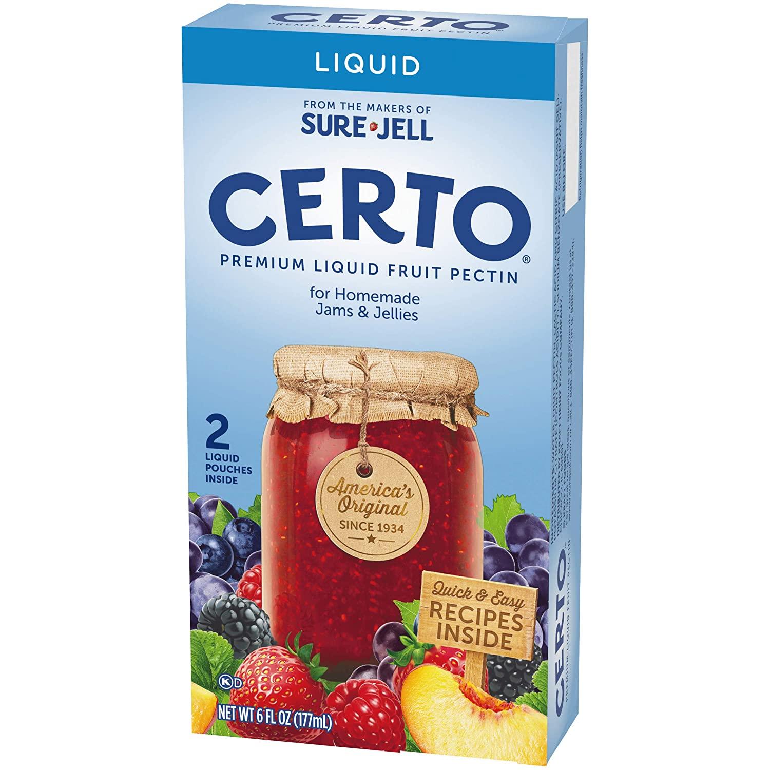 Certo Premium Liquid Fruit Pectin - 4 Pack, 8 Total 3 fl oz Pouches ...