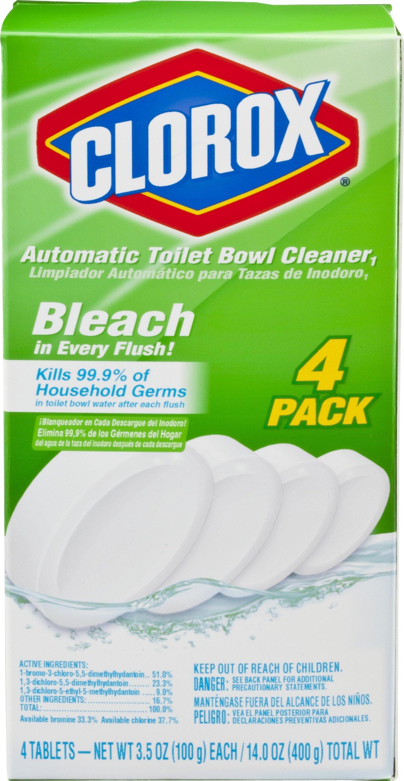 Buy Clorox Ultra Clean Toilet Tablets (4 Count) - 3.5 oz Bleach Tablets ...