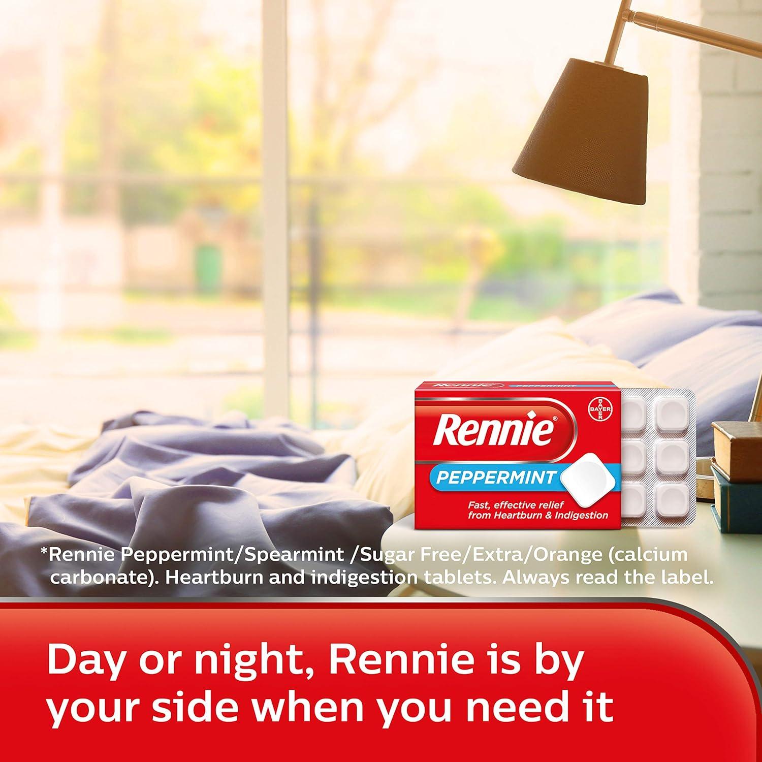 Rennie Peppermint Heartburn Tablets - Fast Relief for Heartburn ...
