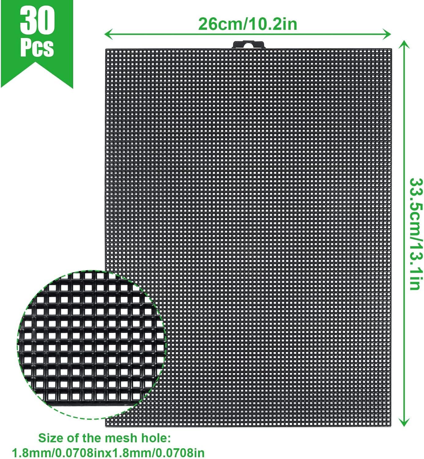 30 Pack 7 Count Black Plastic Mesh Canvas Sheets for Embroidery ...