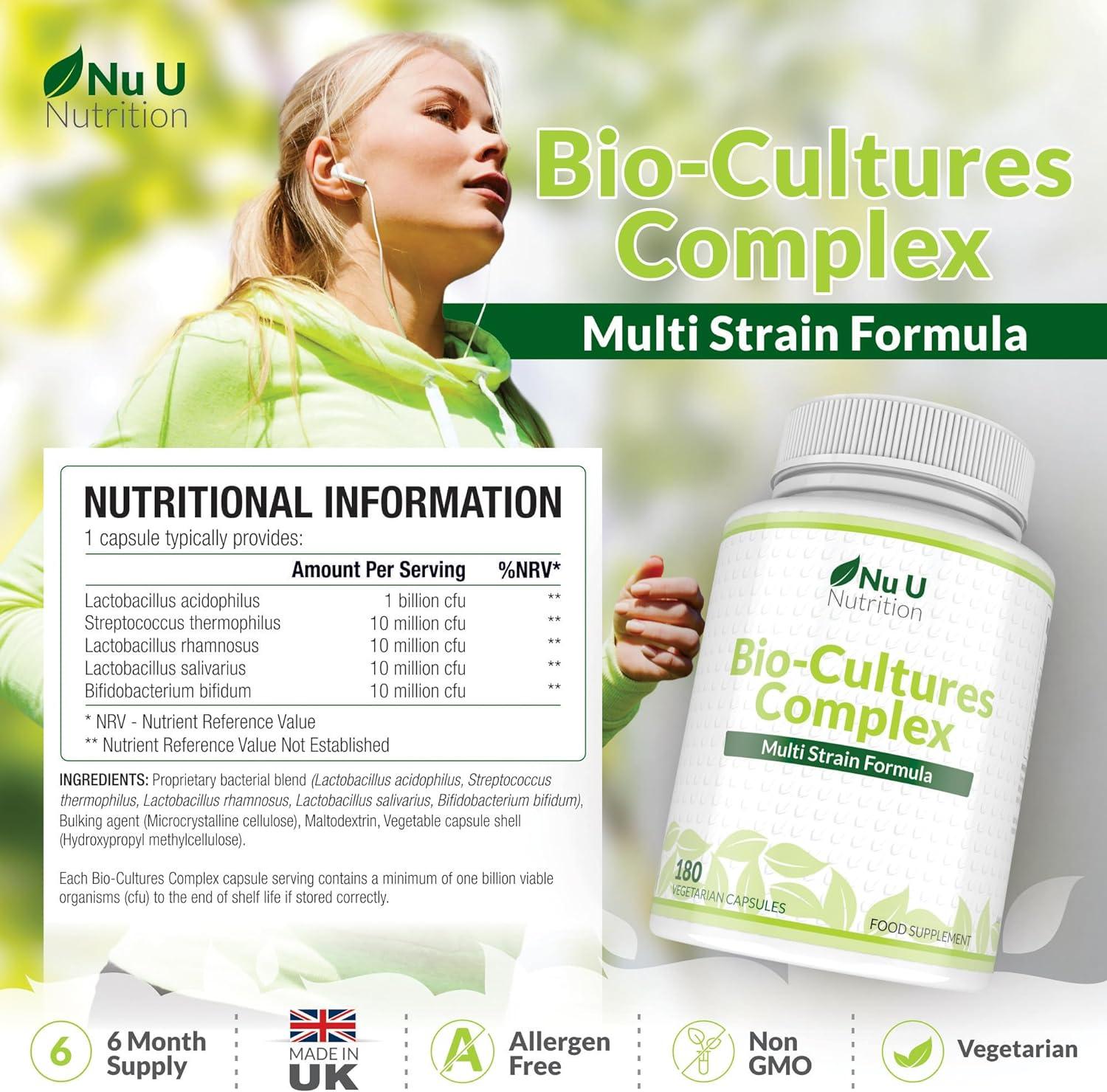 Bio-Cultures Probiotics - 180 High Strength Capsules, 6 Month Supply ...