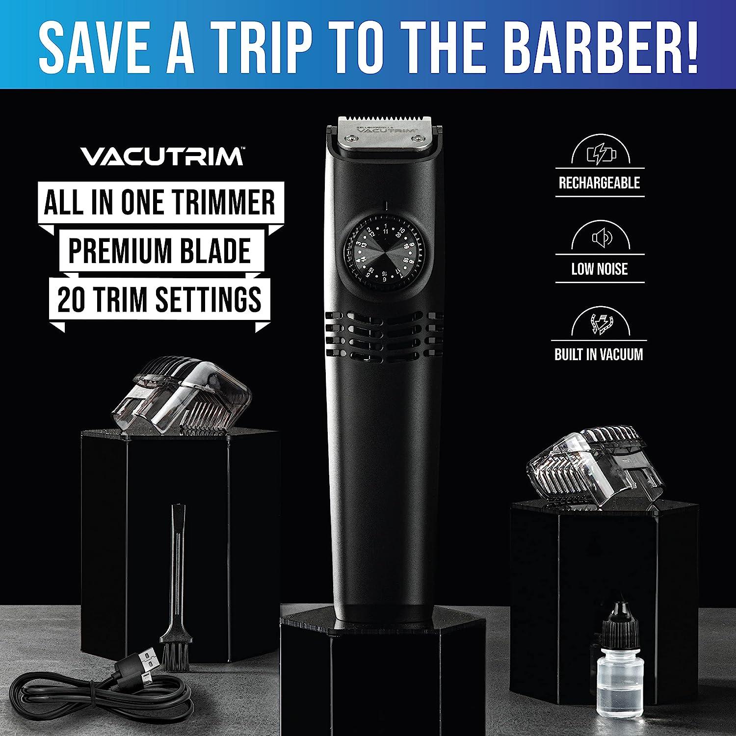 Vacutrim Professional Vacuum Hair Trimmer - Cordless Rechargeable ...