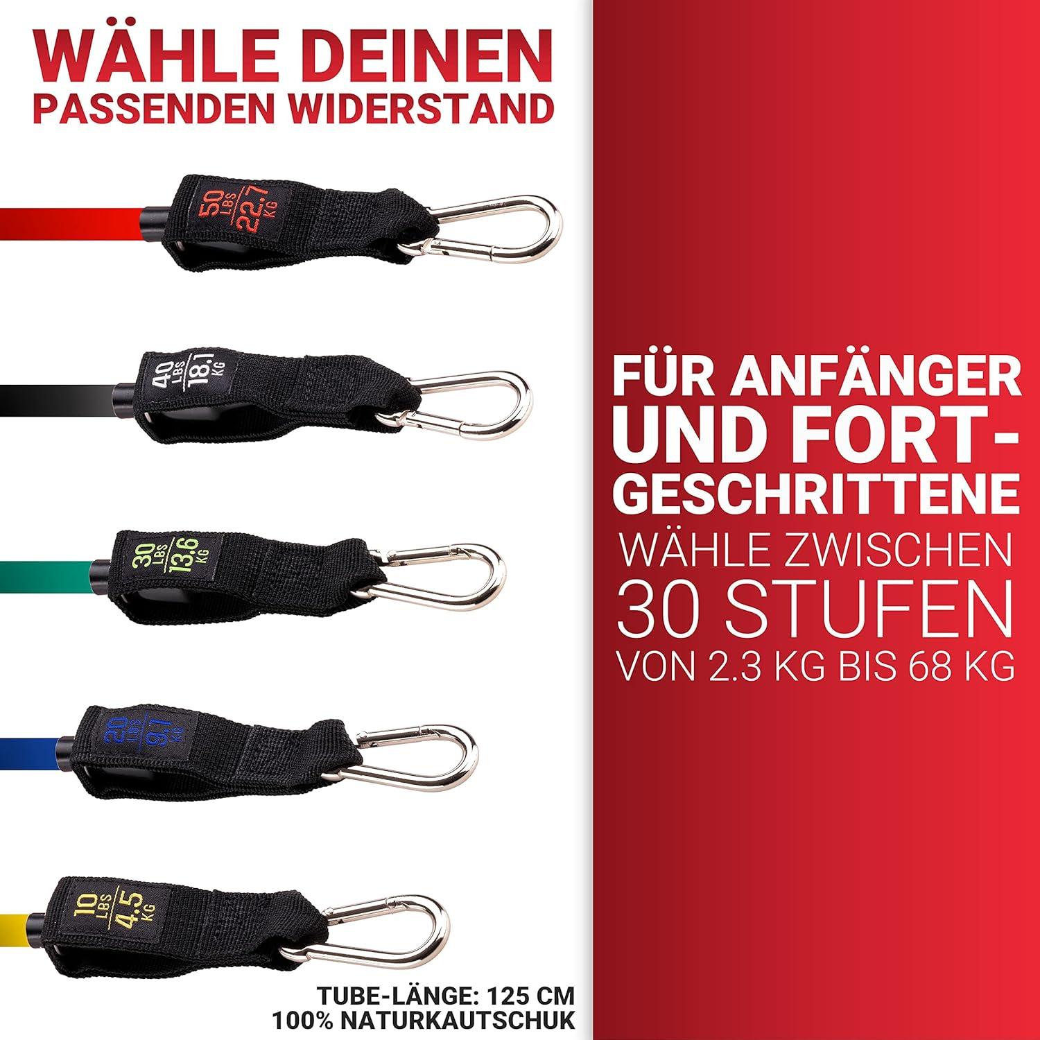 Red Rab Freepump Fitness Stage Set - Resistance Bands & Straps for Home ...