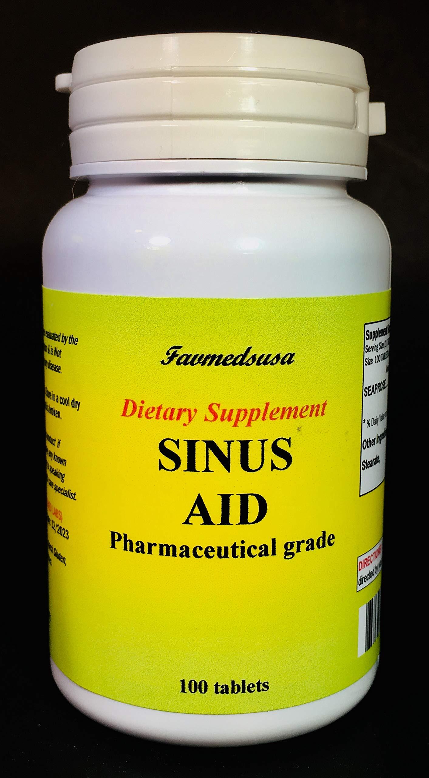 Sinus Aid (Seaprose) Congestion Mucus Sinus Inflamation (1 Bottle - 100 ...