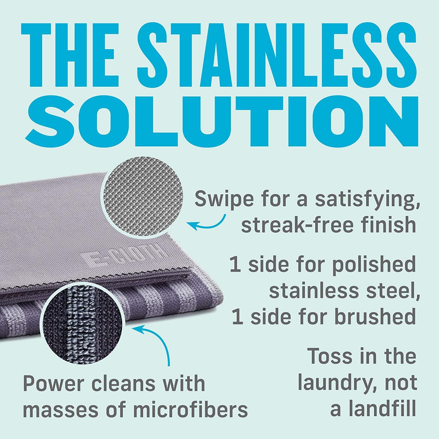 E-Cloth Stainless Steel Microfiber Cleaning Cloth Set - 2 Pack for ...