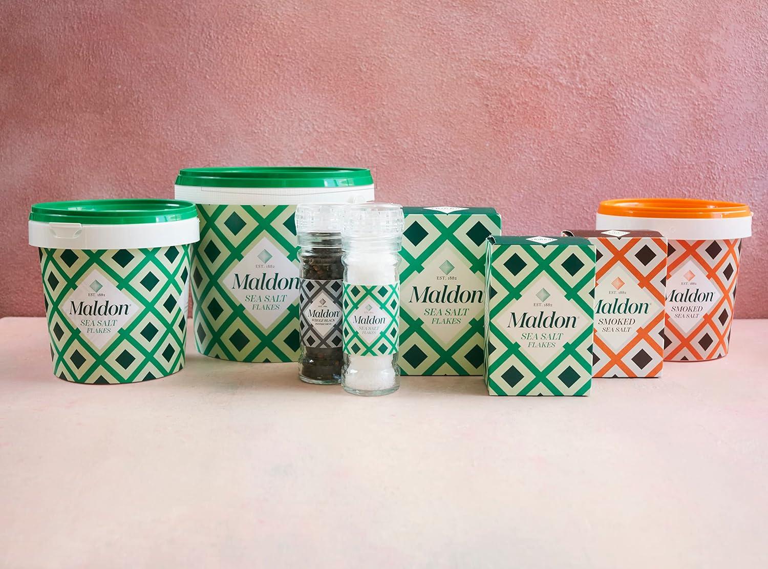 Maldon Sea Salt Flakes 250g Box - Hand-Harvested Pyramid Shaped Salt ...