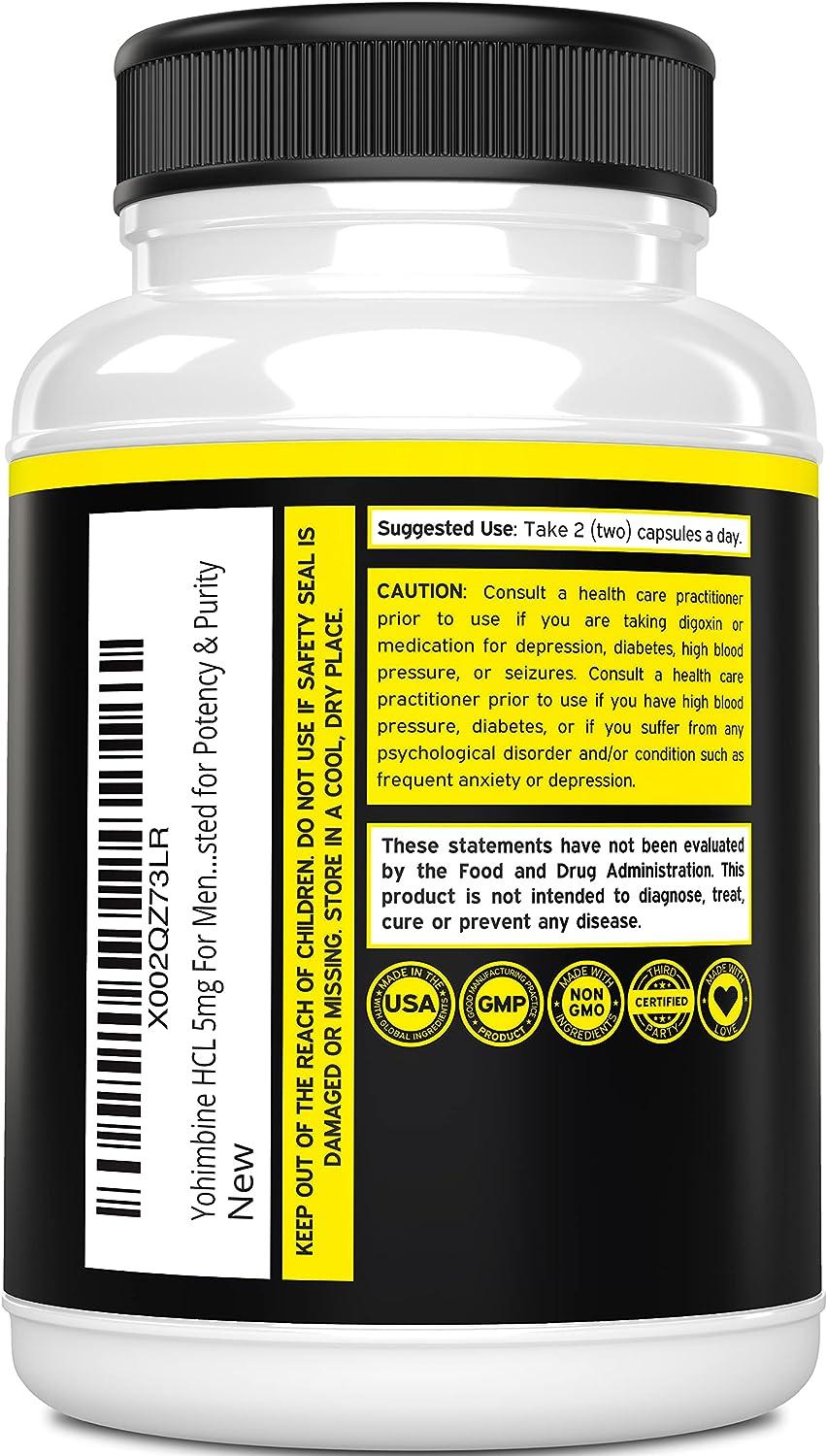 Yohimbine Hcl 5mg Supplement Yohimbe Extract 270 Capsules Extra