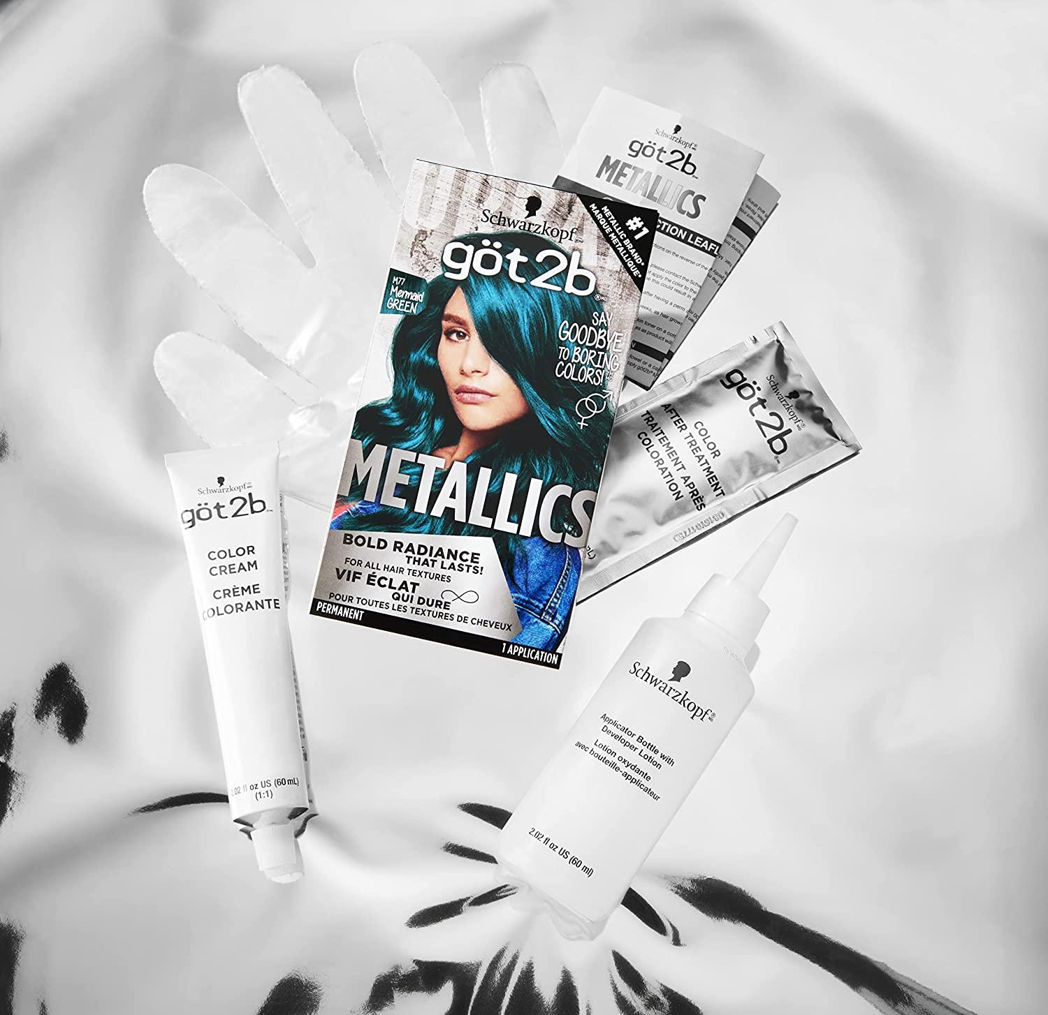 Got2b Metallics M77 Mermaid Green Permanent Hair Color - Vibrant, Long ...