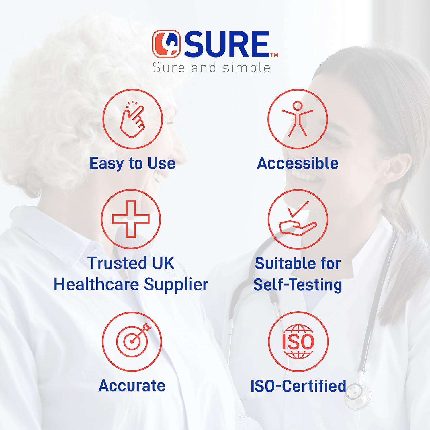 4 Sure Lancets Fine 30g - Universal Fit - High-Quality Blood Glucose ...