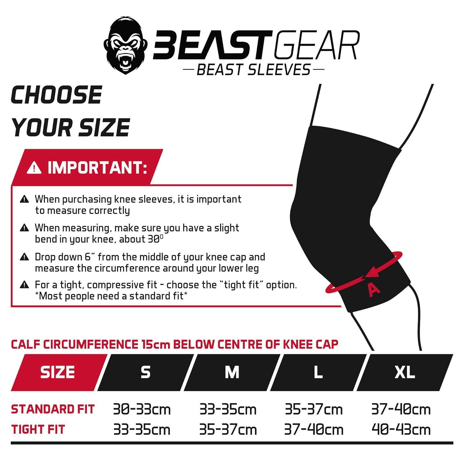 Beast Gear Sleeves - Premium 5mm Neoprene Compression Knee Bandages for ...