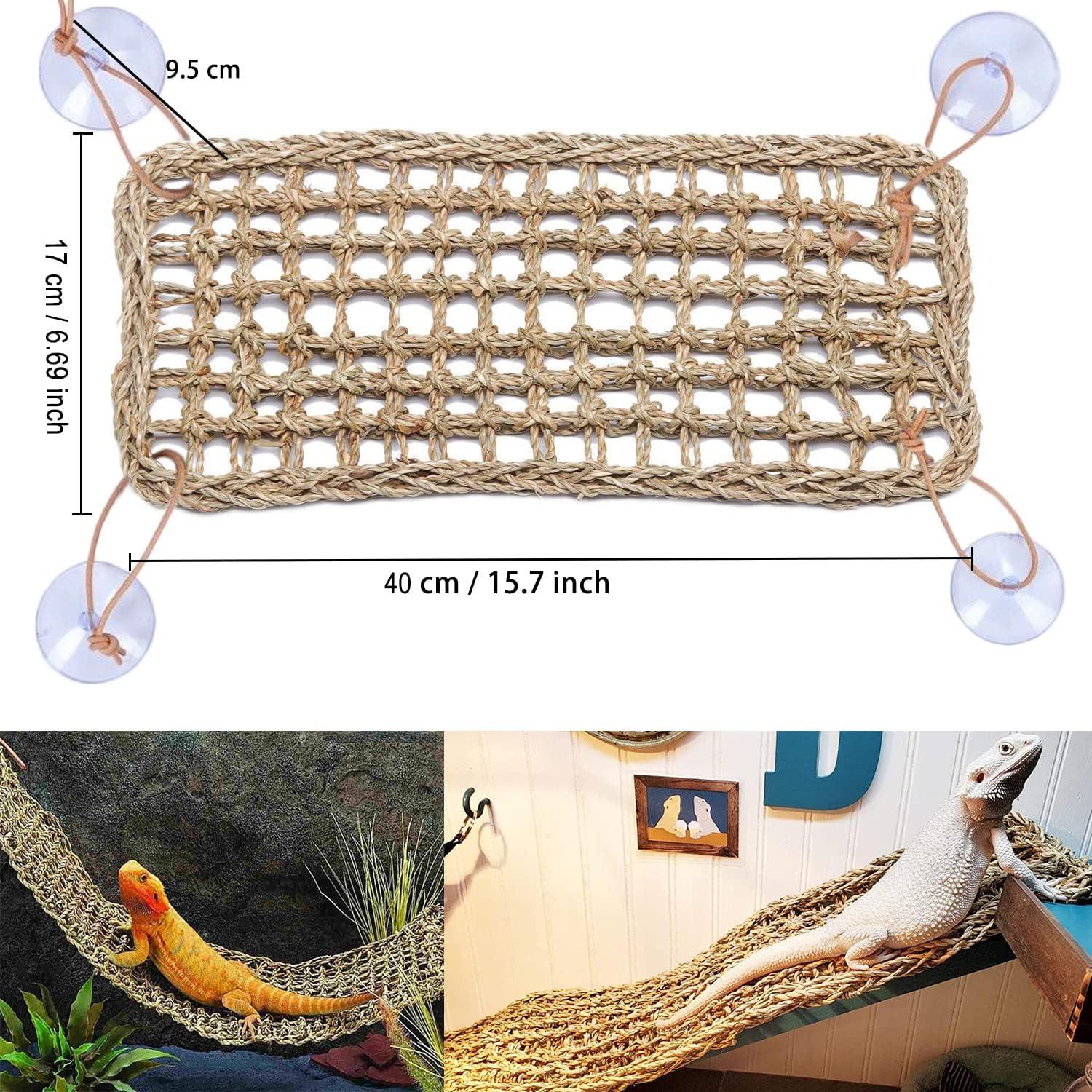 TeTupGa Reptile Lizard Lounger Bearded Dragon Hammock Natural Seagrass ...