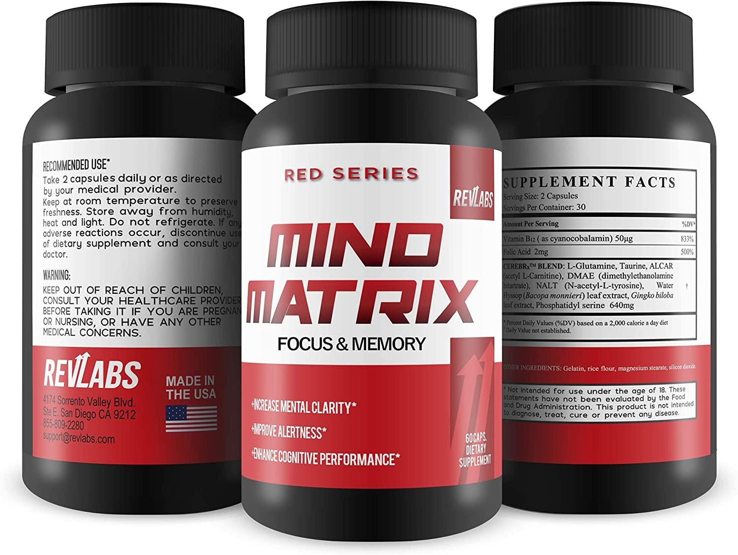 Mind Matrix Memory Focus & Clarity Formula - Nootropic Supplement with ...