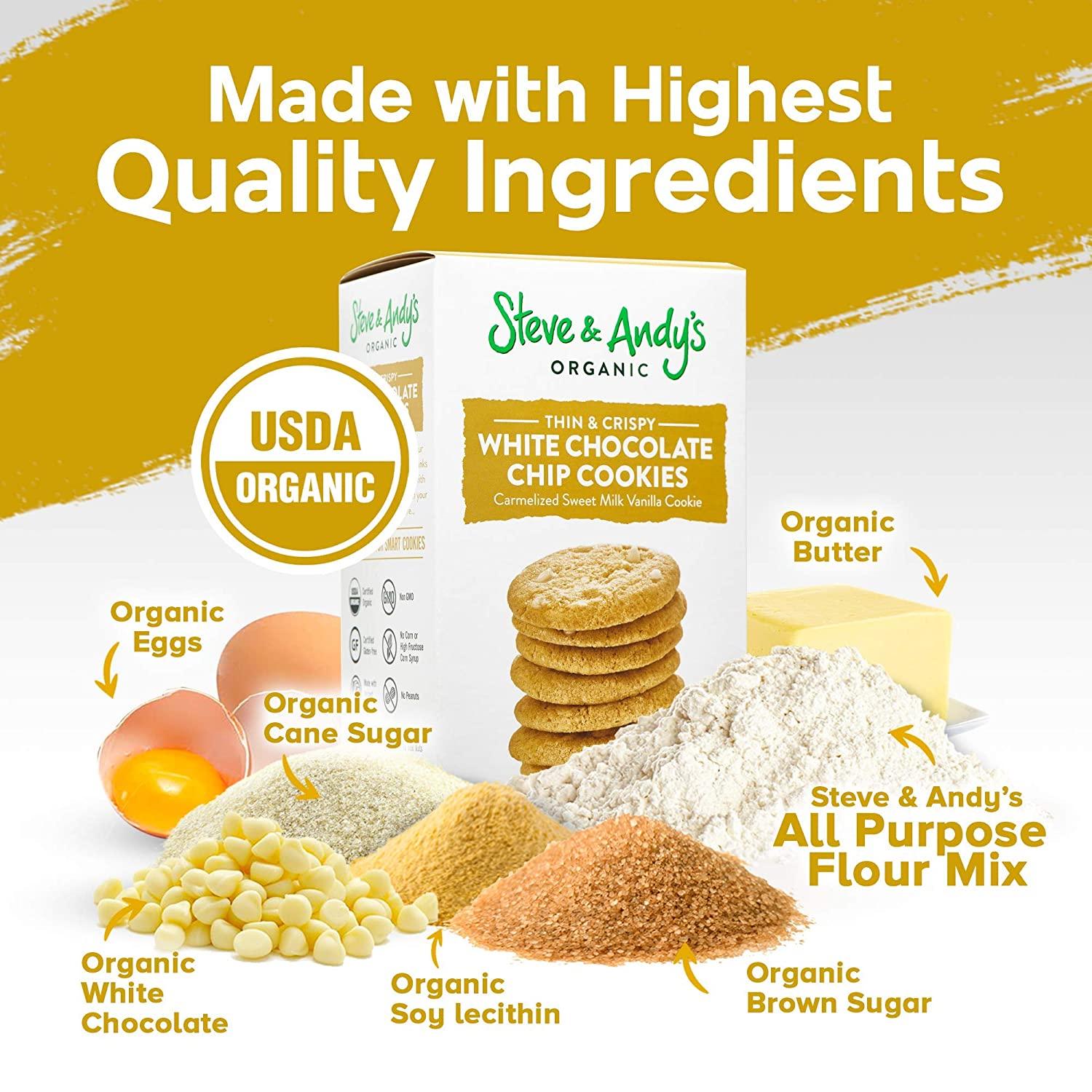 Steve and Andys Gluten Free Vanilla White Chocolate Crunchy Cookies (2 ...