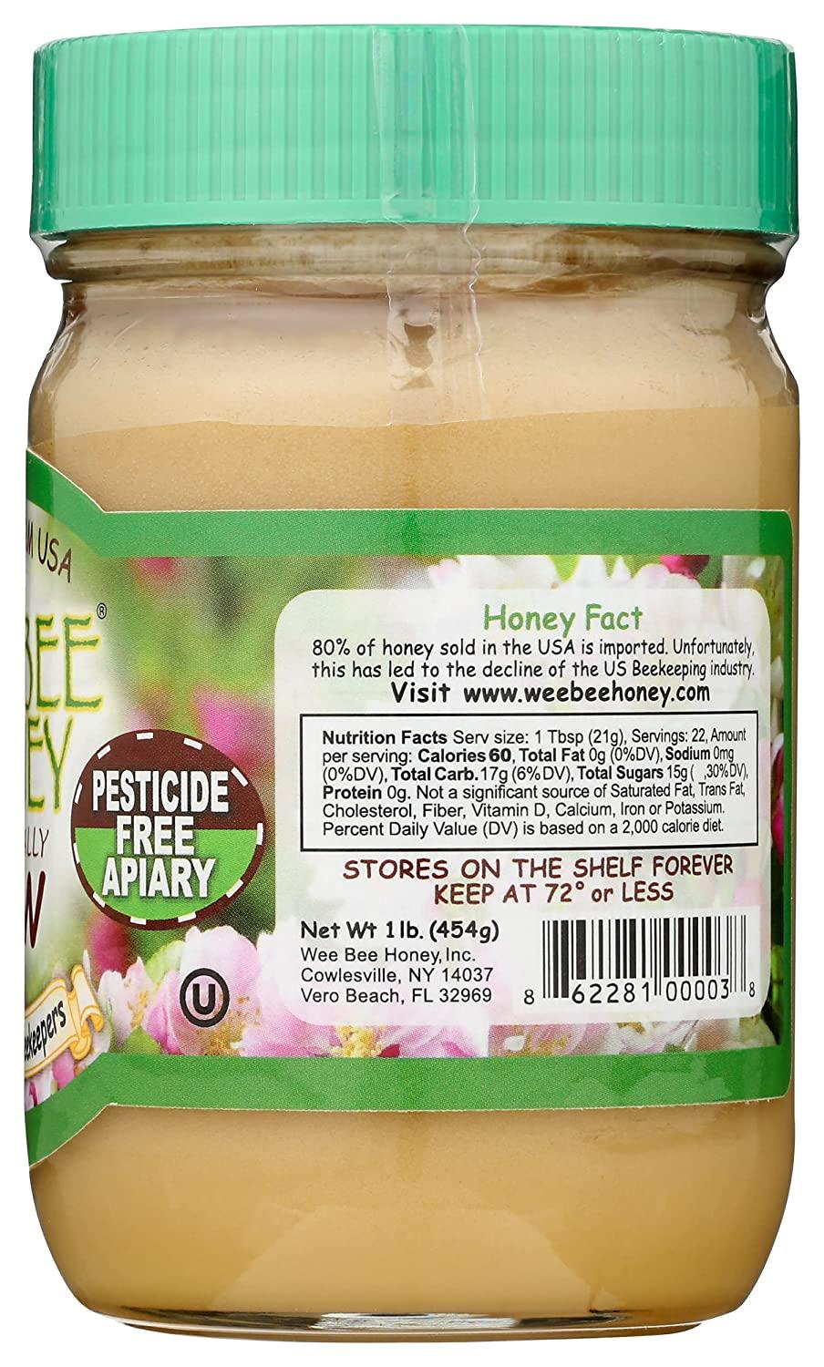 Wee Bee Naturally Raw Honey - 1 lb Pure & Organic Honey (Pack of 1 ...