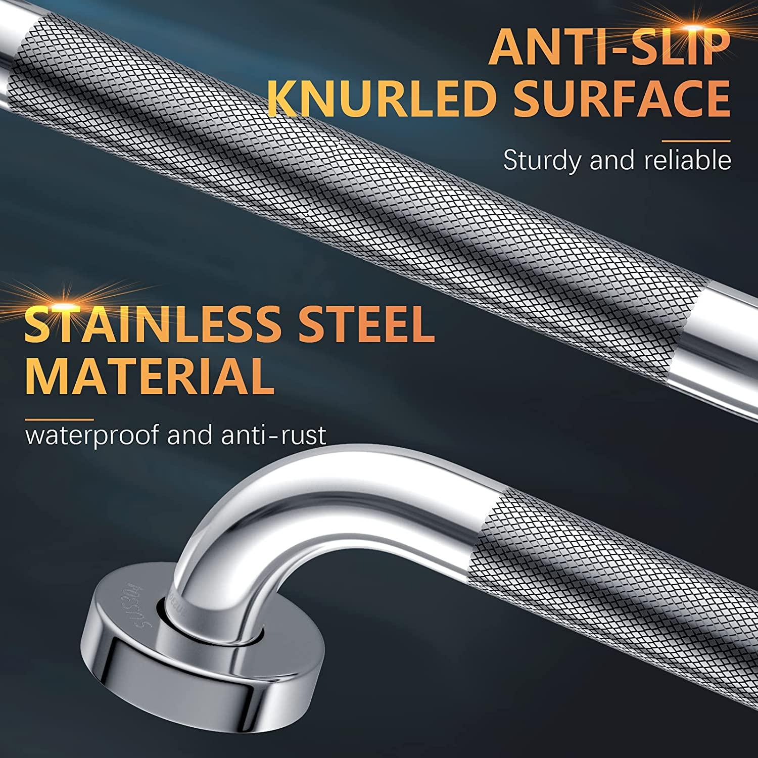 16 Inch Anti-Slip Shower Grab Bar iMomwee Chrome Stainless Steel ...