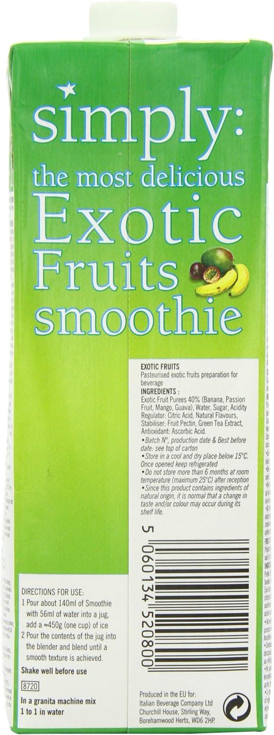 Exotic Fruits Vegan Smoothie Mix - Real Fruit Puree Concentrate (1L ...