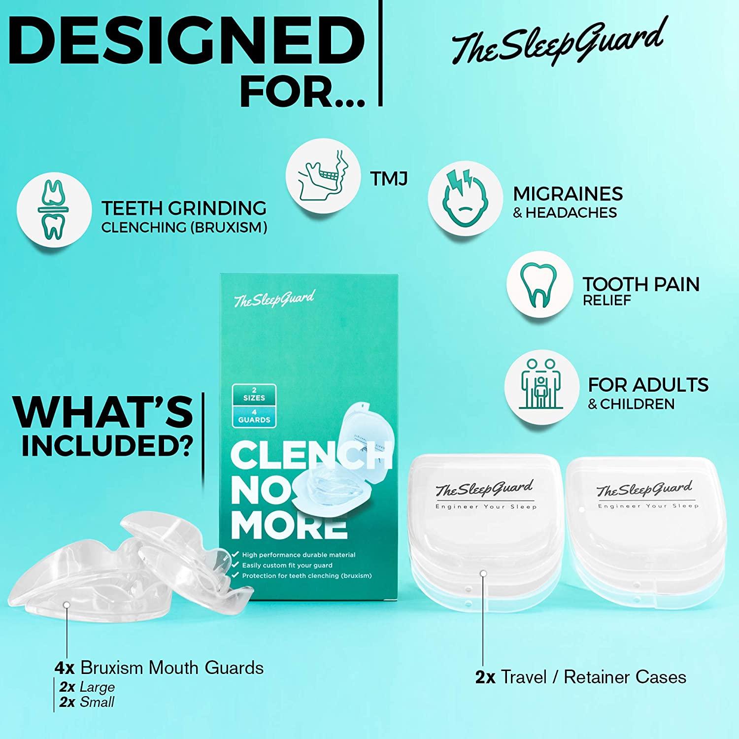 TheSleepGuard Mouth Guard for Clenching Teeth at Night [Pack of 4] Best ...