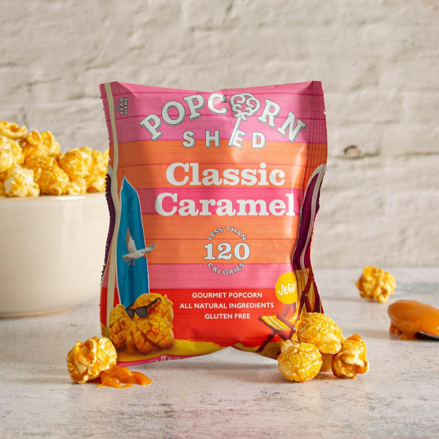 Popcorn Shed Classic Caramel Popcorn Snack Pack 24g Pack of 16 Natural ...