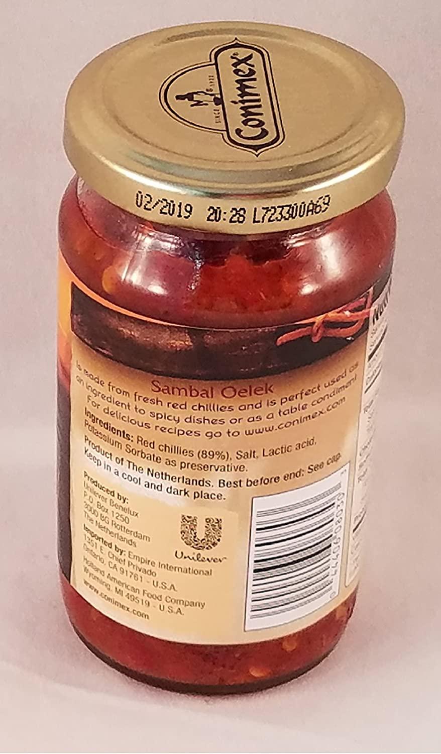 Conimex Sambal Oelek (Hot Chilli Paste) - 6 oz | Authentic Indonesian ...
