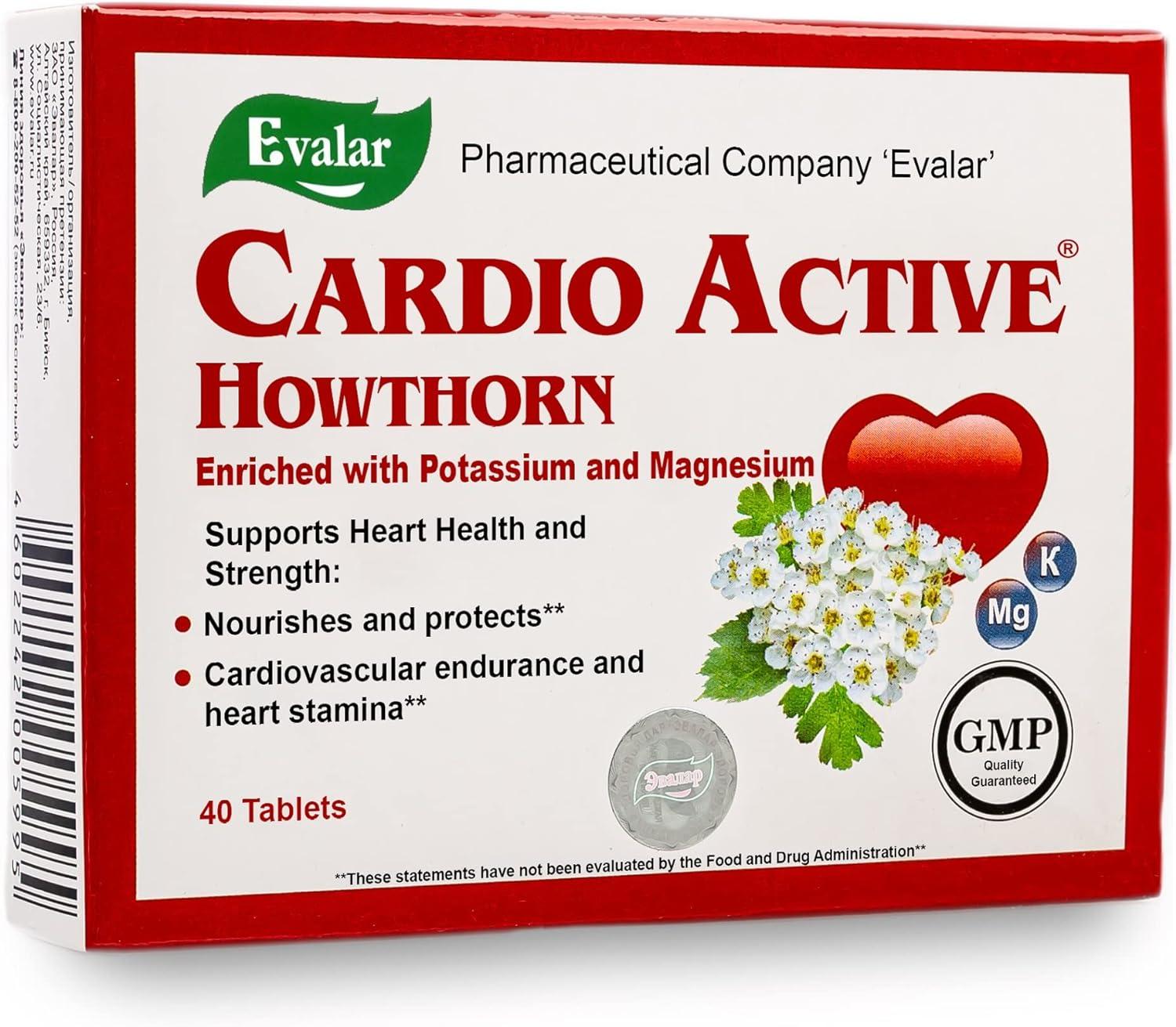 Hawthorn by Evalar Cardio 40 Tabs - Support Heart Health with Natural ...