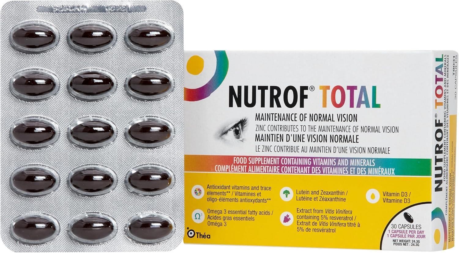90 Nutrof Total Capsules Eye Health Supplement with Lutein Zeaxanthin ...