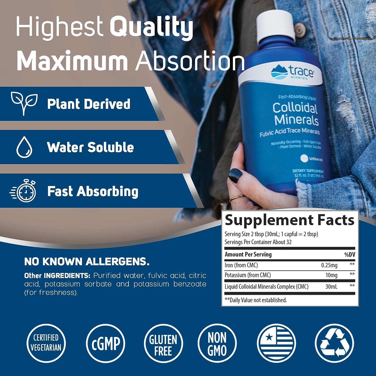 Plant Derived Trace Minerals Liquid Supplement with Fulvic Acid ...