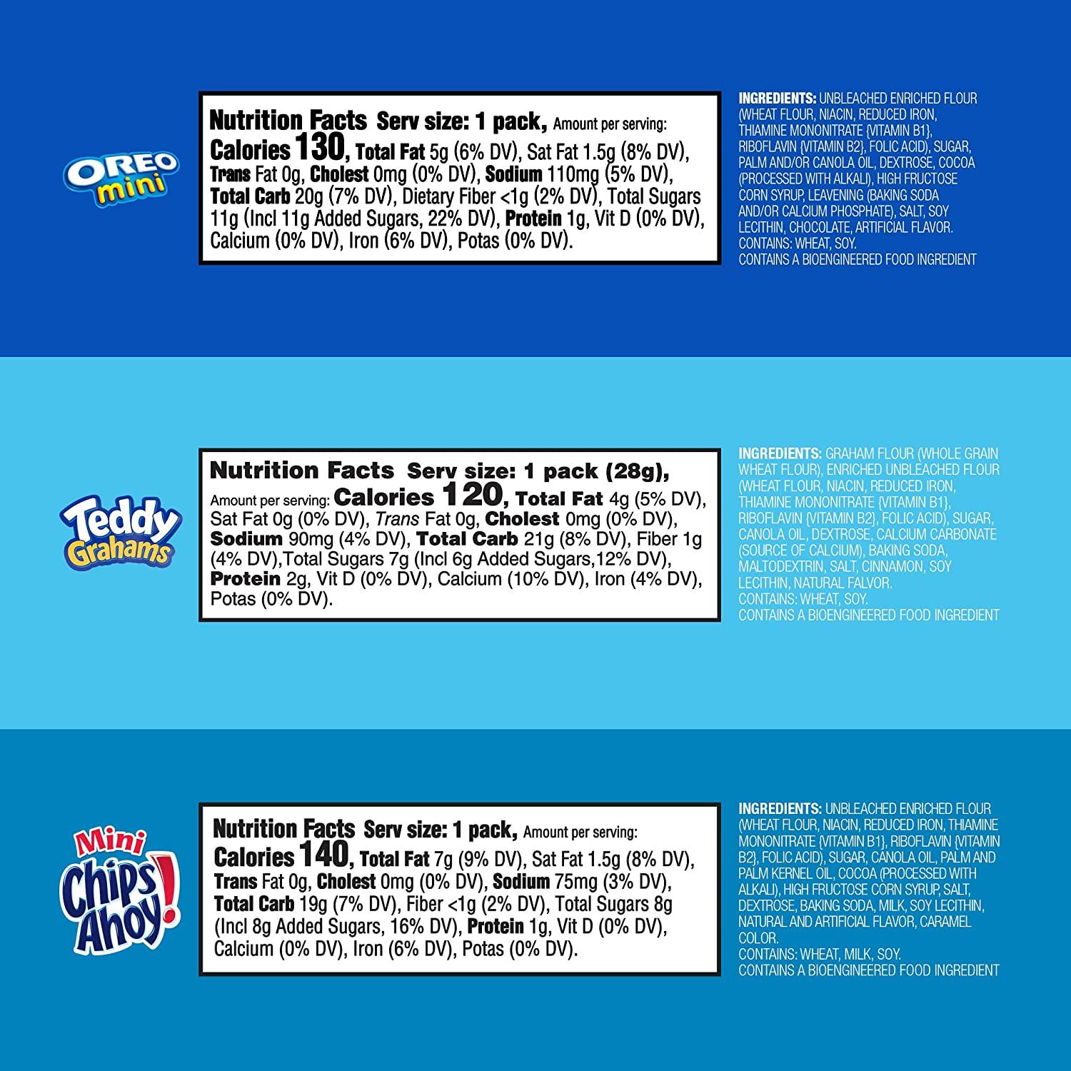 Nabisco Variety Pack: OREO, CHIPS AHOY!, Teddy Grahams - 48 Snack Packs ...