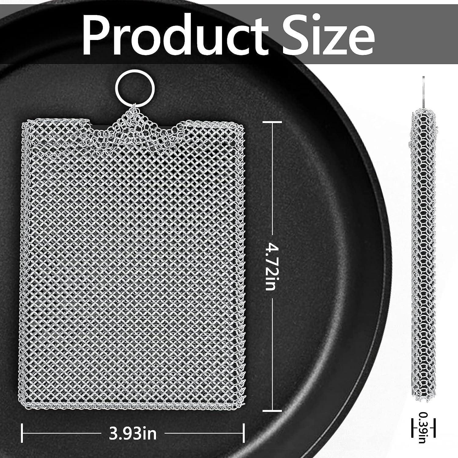 316L Stainless Steel Chainmail Scrubber with Silicone Insert - For Cast ...