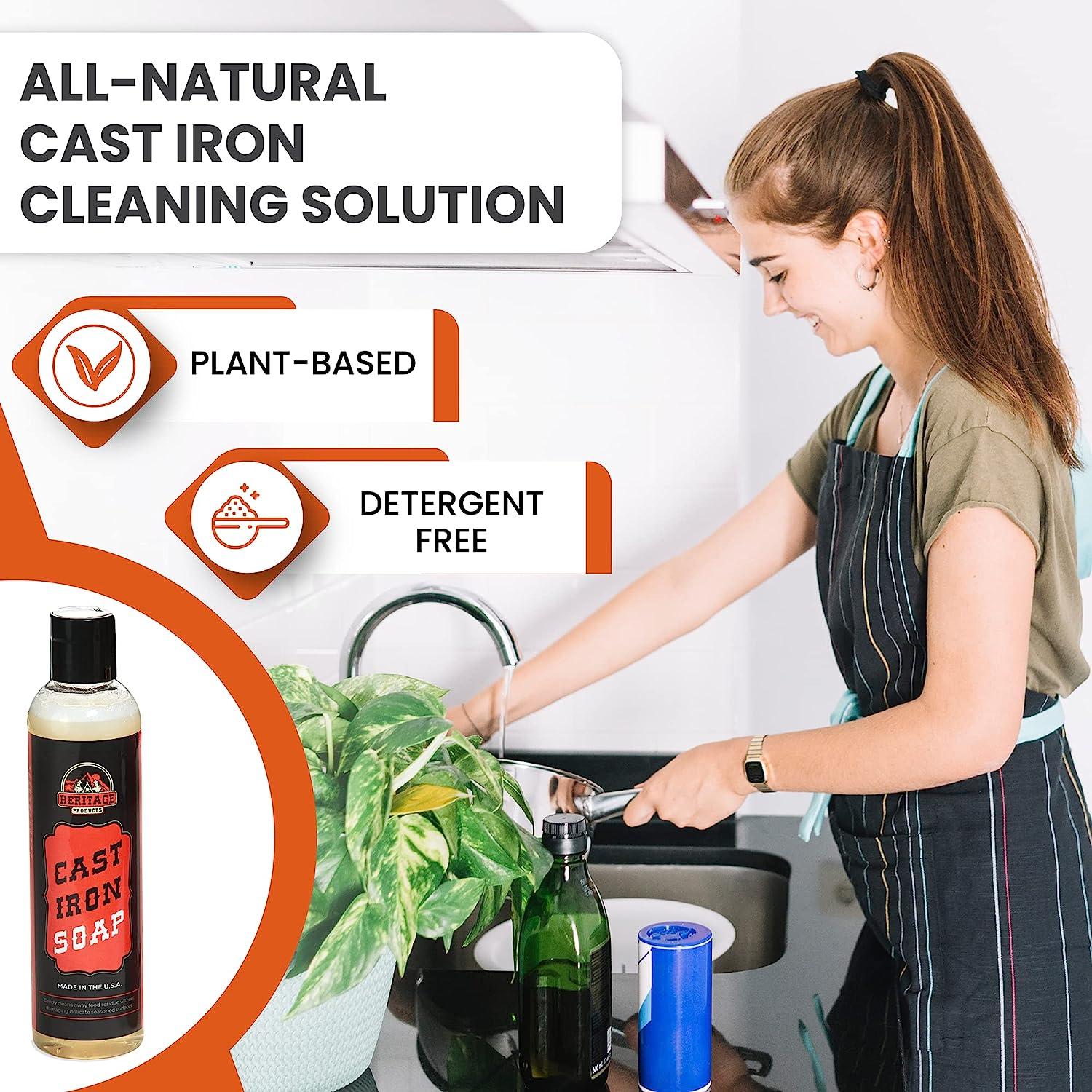 Heritage Products Cast Iron Soap - All-Natural Skillet Cleaner for ...