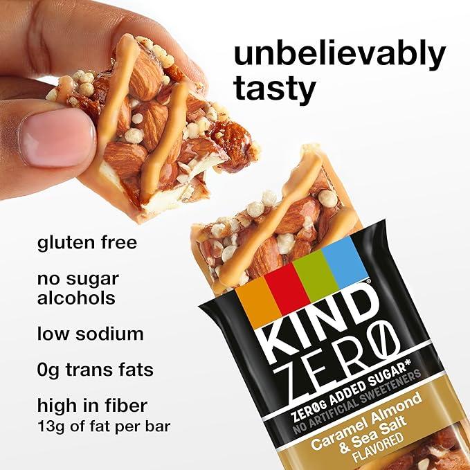KIND ZERO Added Sugar Bars Keto Friendly Snacks Variety Pack 6.2oz Box ...