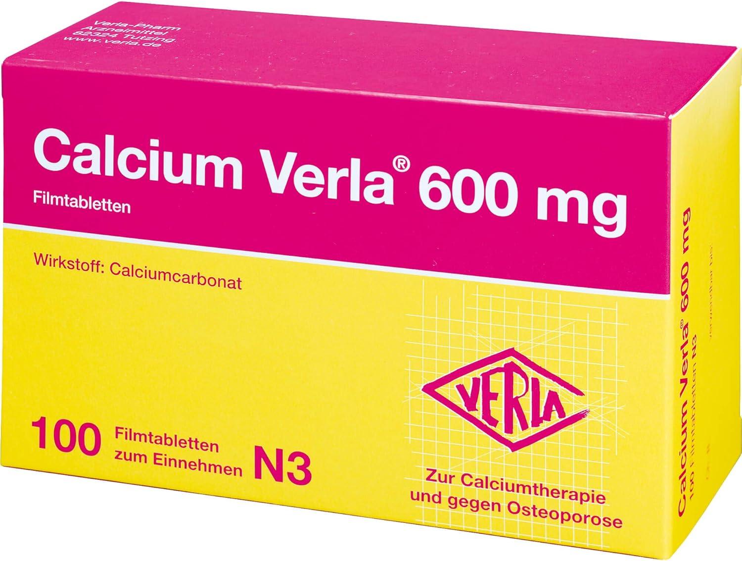 Buy Calcium Verla 600 mg Film-Coated Tablets - 100 pcs | International ...