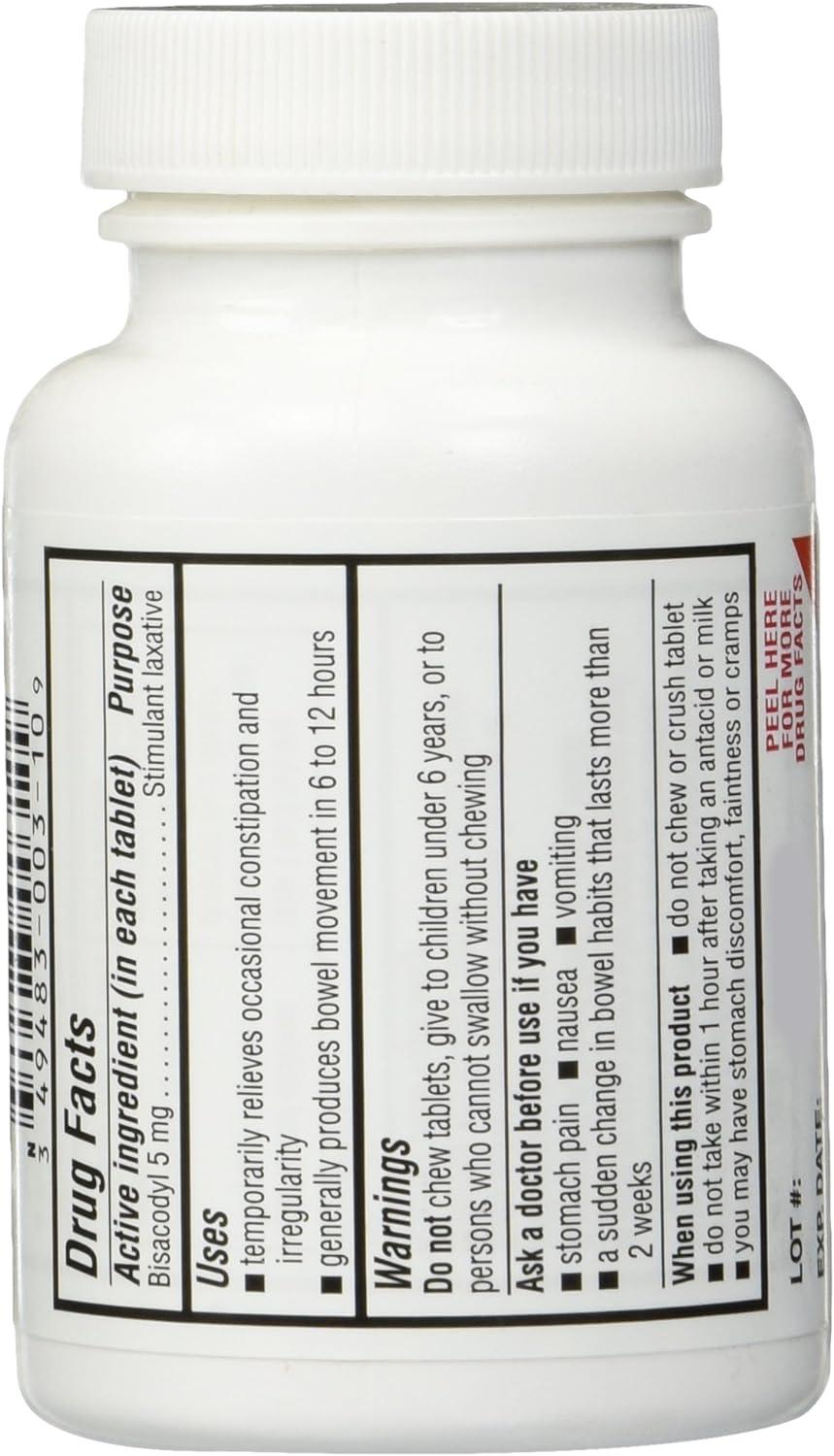 Bisacodyl 5mg Enteric Coated Tablets - 1000 Count Bottle (Generic for ...